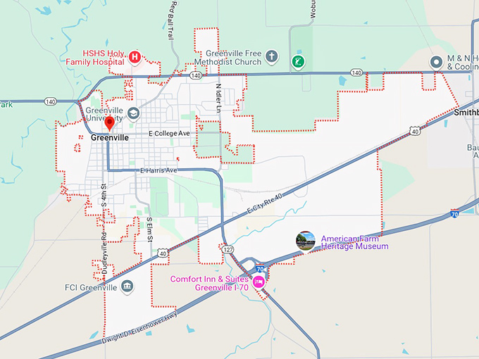 16. greenville, il map