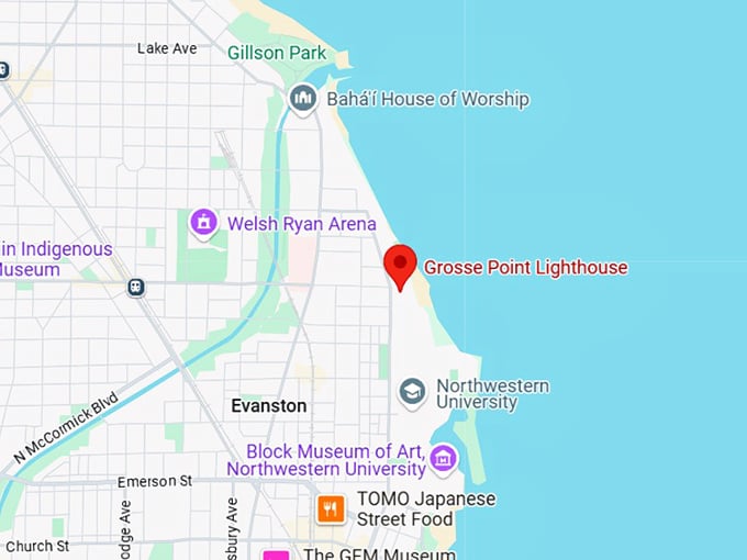 16. grosse point lighthouse map