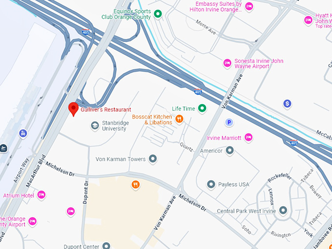 gulliver's restaurant map