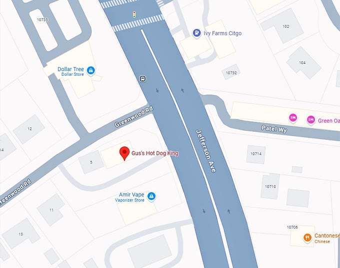  gus's hot dog king map