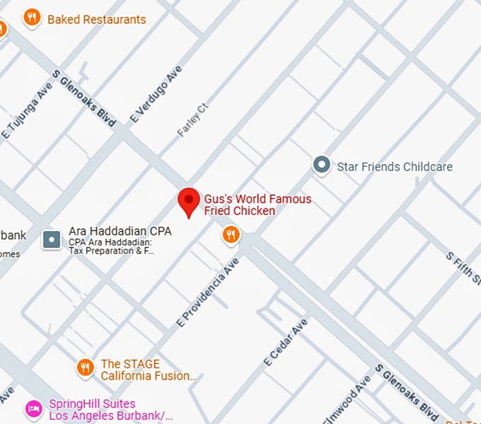 16. gus's world famous fried chicken map