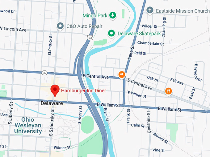 16. hamburger inn diner map