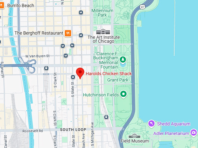 16. harolds chicken shack map