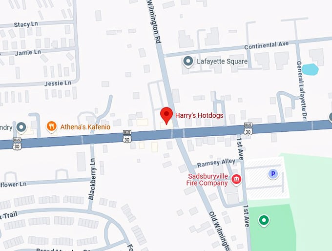 16. harry's hotdogs map