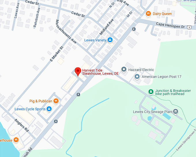 16. harvest tide steakhouse map