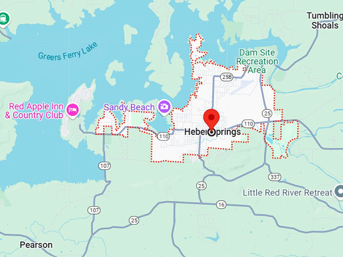 16. heber springs, ar map