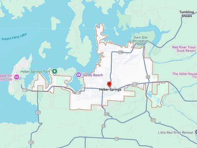 16. heber springs, ar map