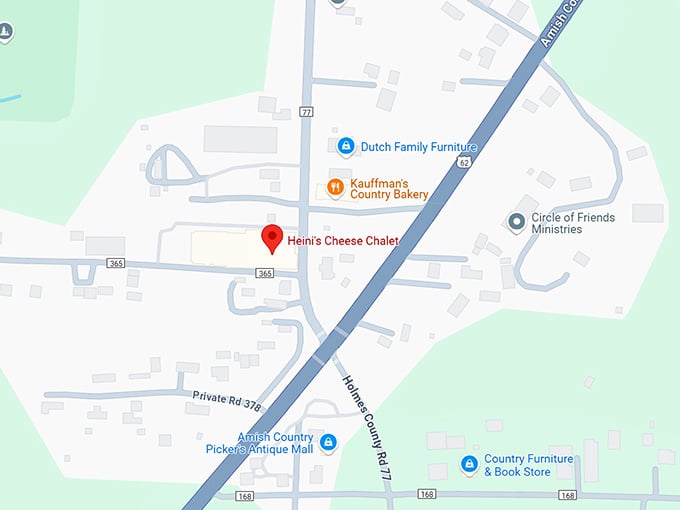 16. heini's cheese chalet map