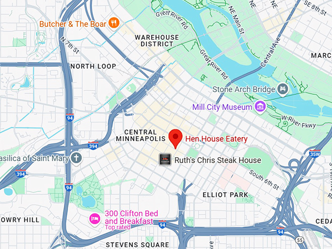 16. hen house eatery map