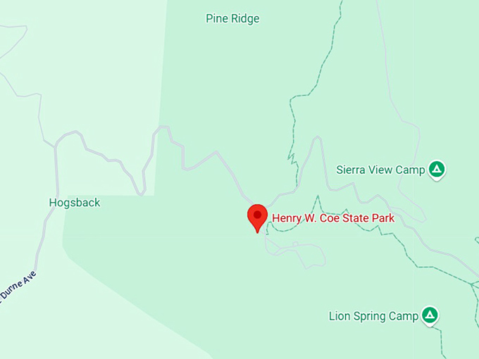 16. henry w. coe state park map