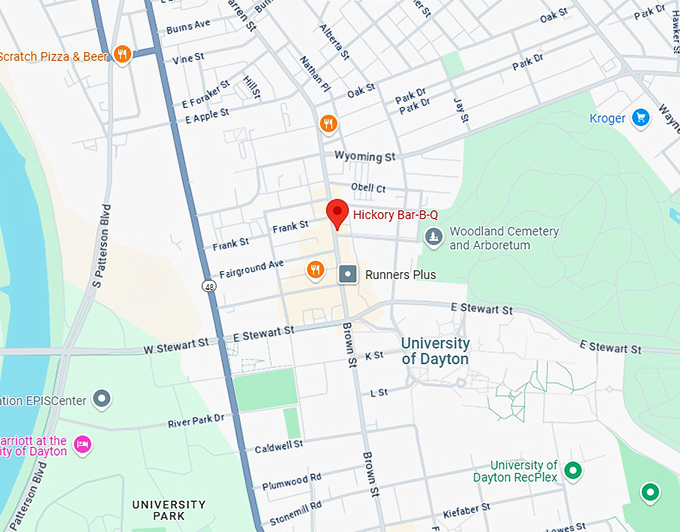 16. hickory bar b q map