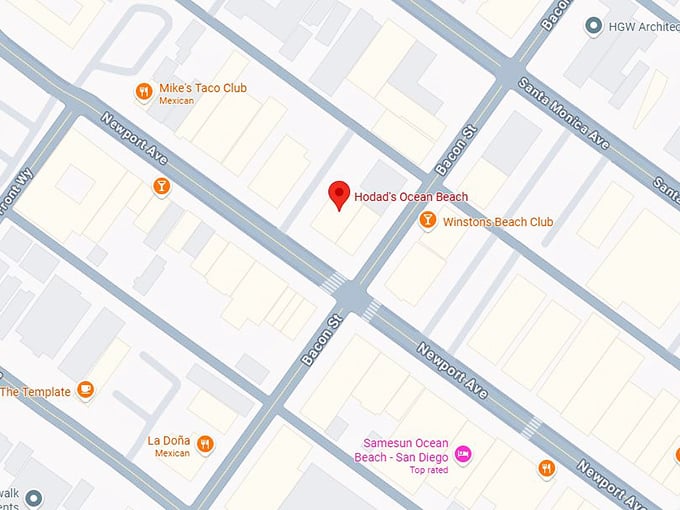 16. hodad's ocean beach map