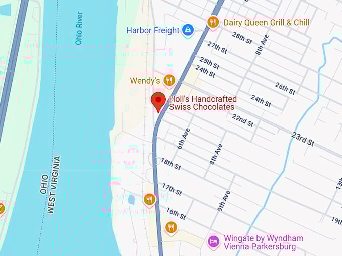 16. holl's handcrafted swiss chocolates map