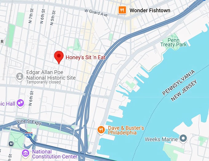 honey's sit 'n eat map