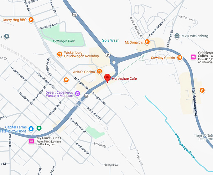 16. horseshoe cafe map