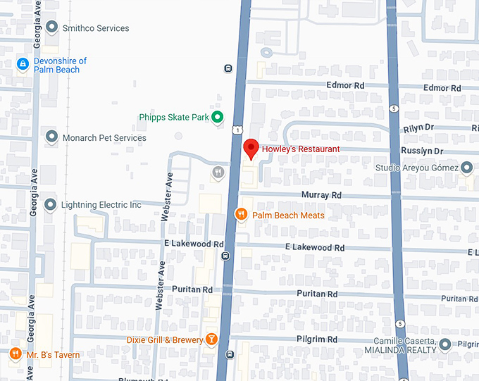 16. howley's restaurant map