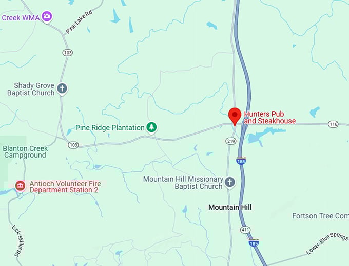 16. hunters pub and steakhouse map