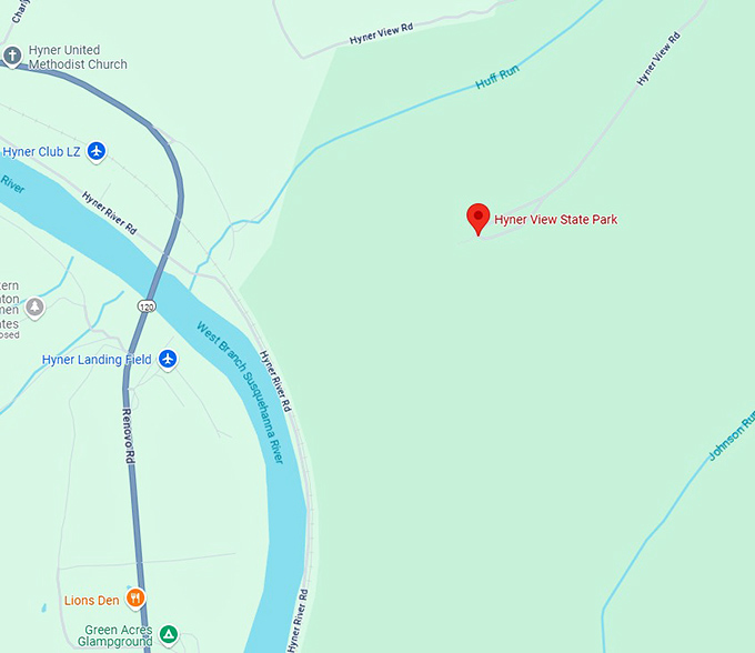 16. hyner view state park map