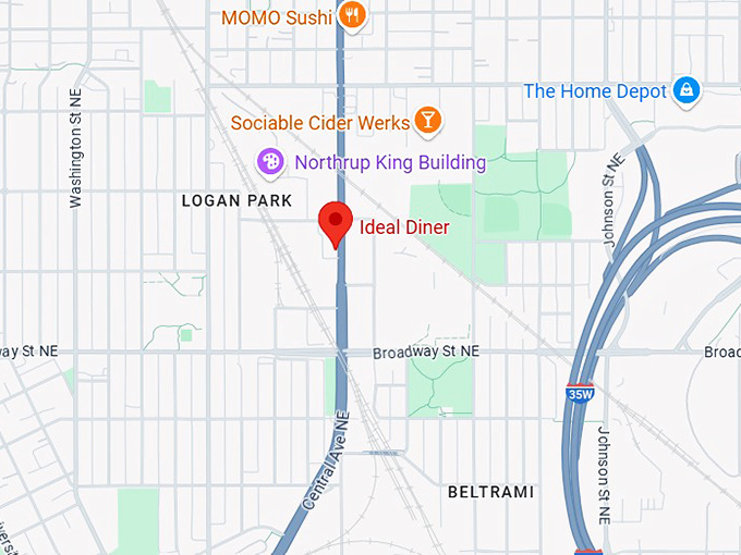 16. ideal diner map