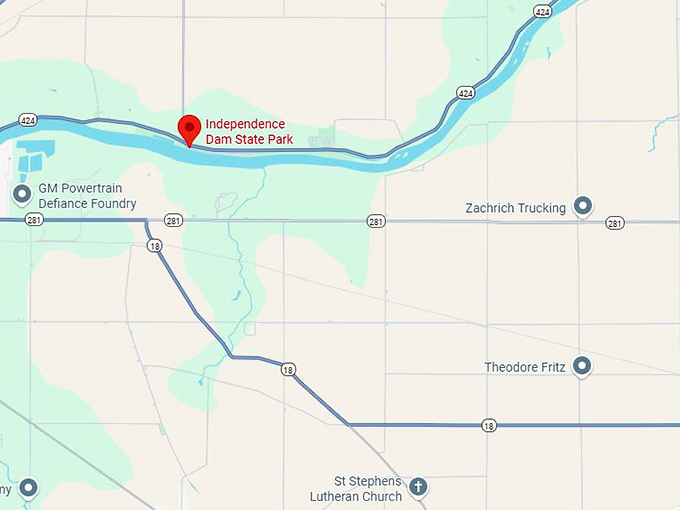 16. independence dam state park map
