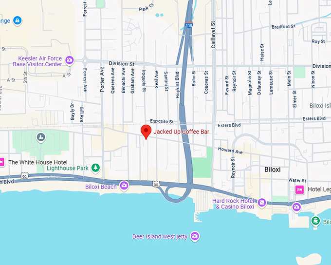 16. jacked up coffee bar map