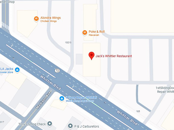 16. jack's whittier restaurant map