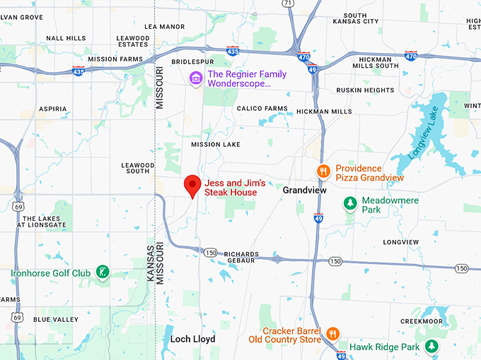 16. jess & jim's steakhouse map