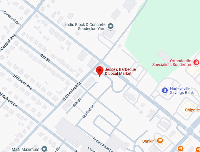 16. jesse's barbecue & local market map