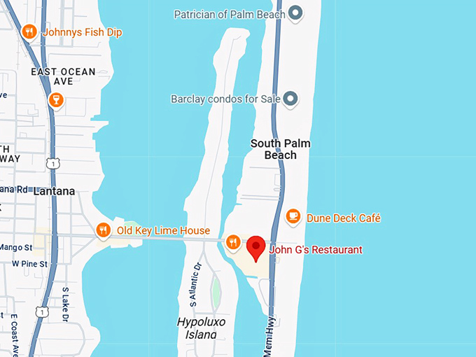 16. john g's restaurant map