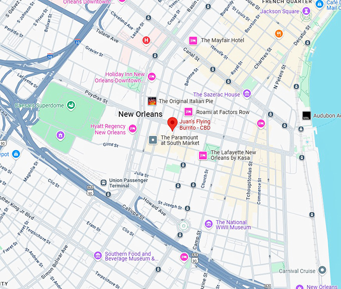 16. juan's flying burrito cbd map