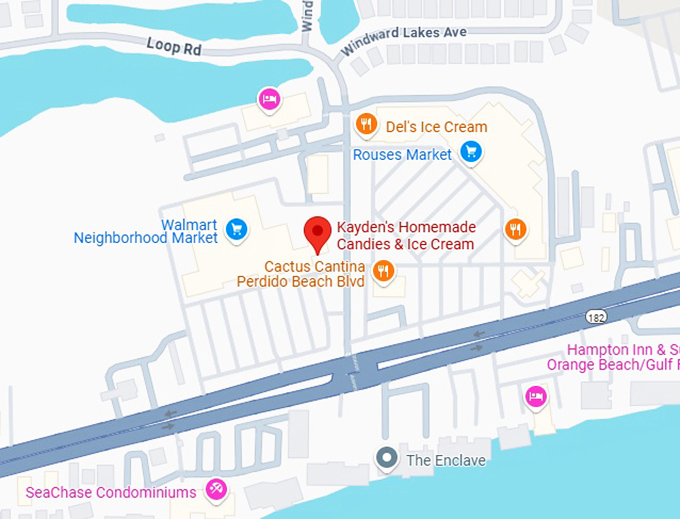 16. kayden&rsquo;s homemade candies & ice cream map