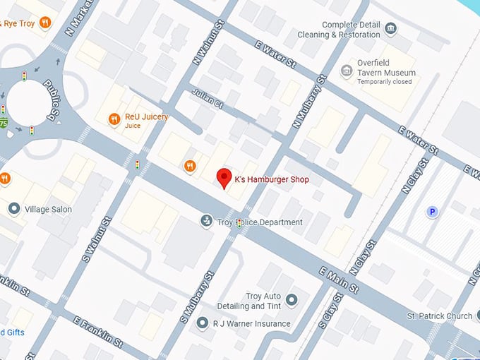 16. k's hamburger shop map