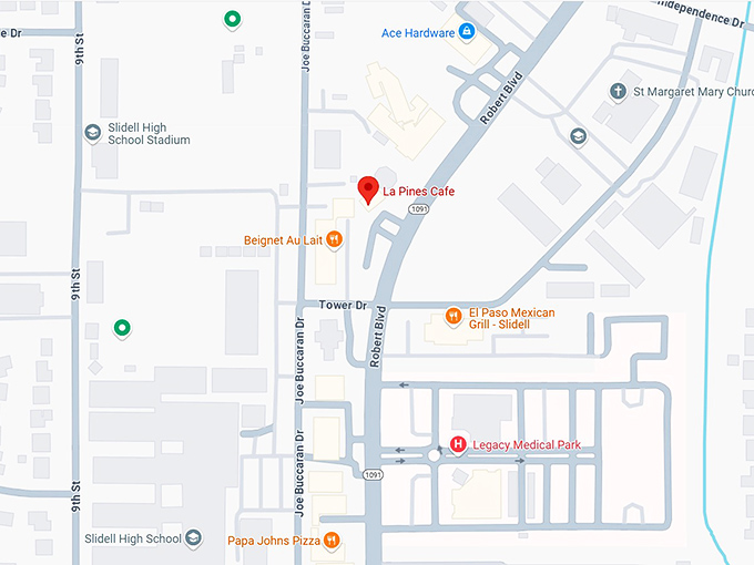 16. la pines cafe map