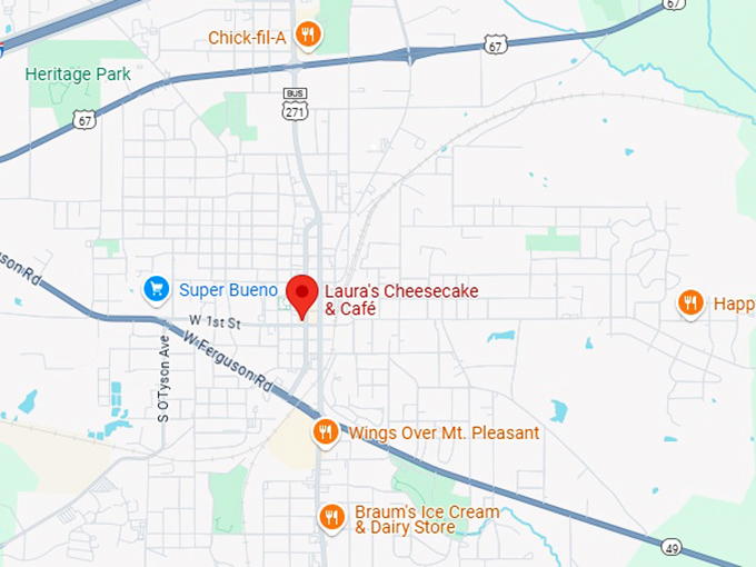 laura's cheesecake & caf&eacute; map