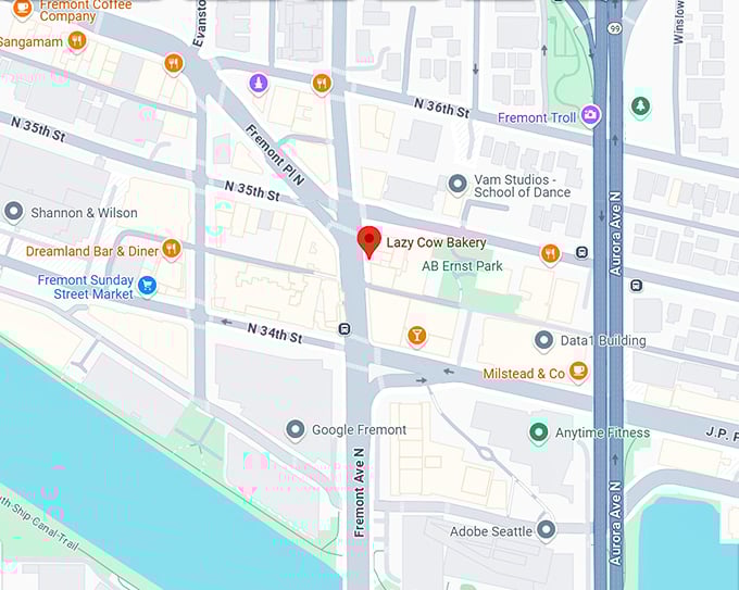 16. lazy cow bakery map