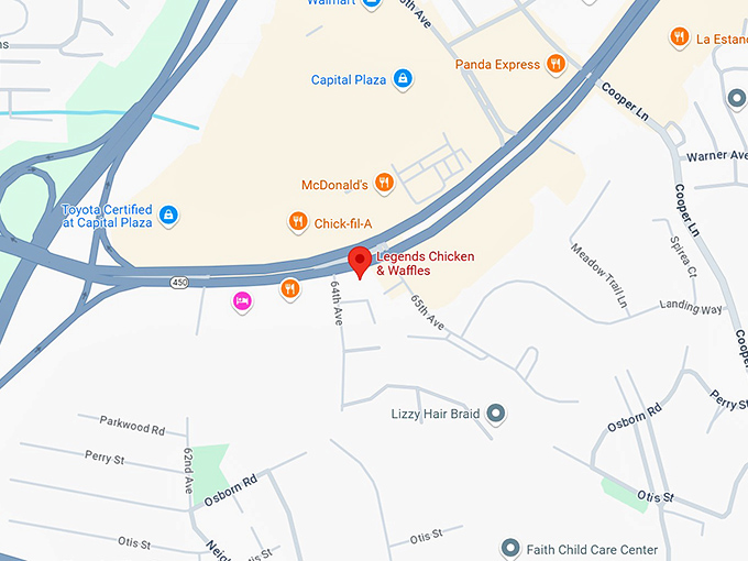 16. legends chicken & waffles map