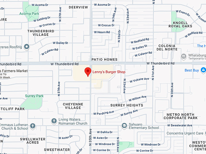 16. lenny's burger shop map
