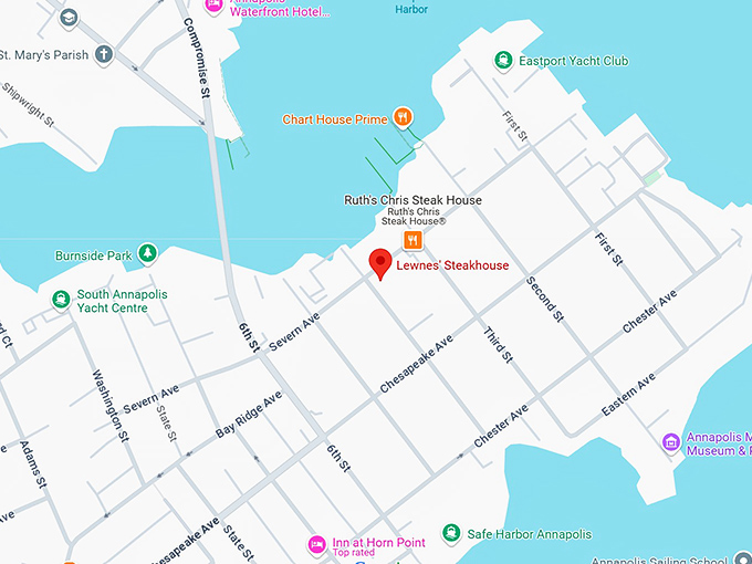 16. lewnes' steakhouse map