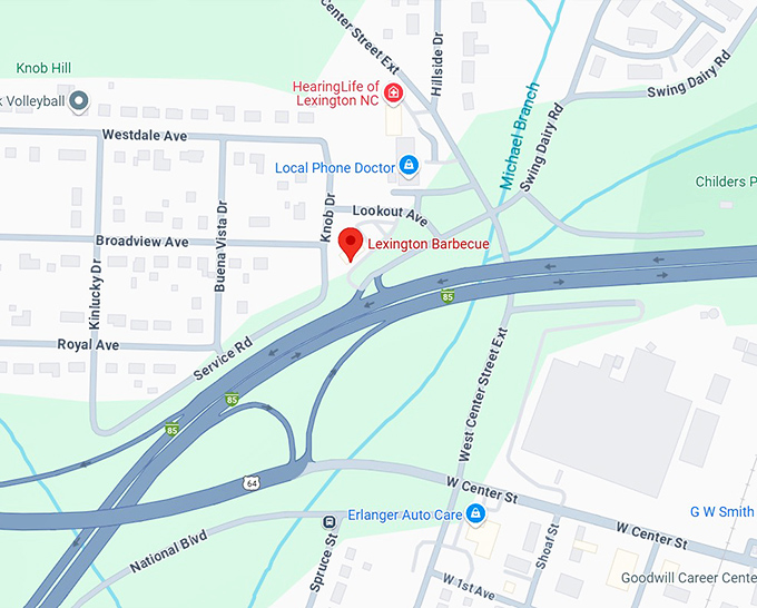 16. lexington barbecue map