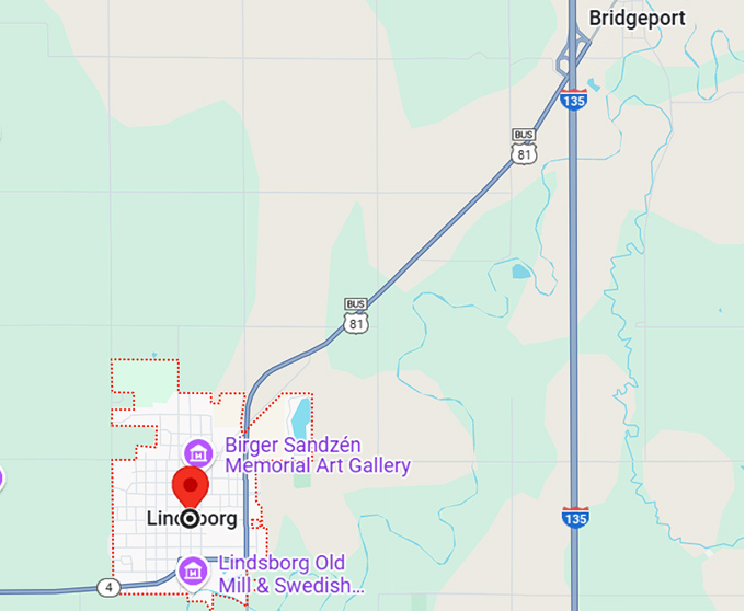 16. lindsborg kansas map