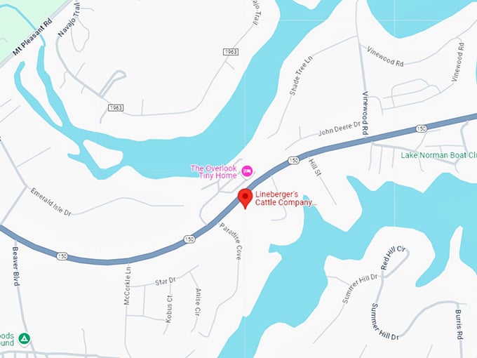 16. lineberger's cattle company steakhouse & saloon map