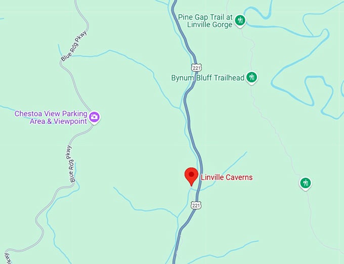 linville caverns, inc map