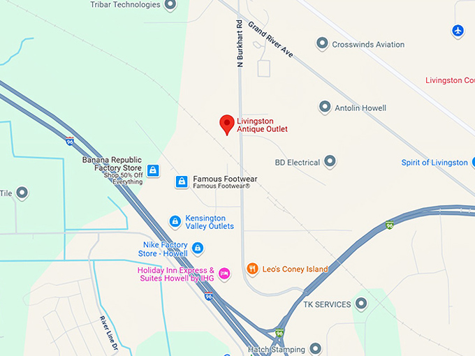 16. livingston antique outlet map