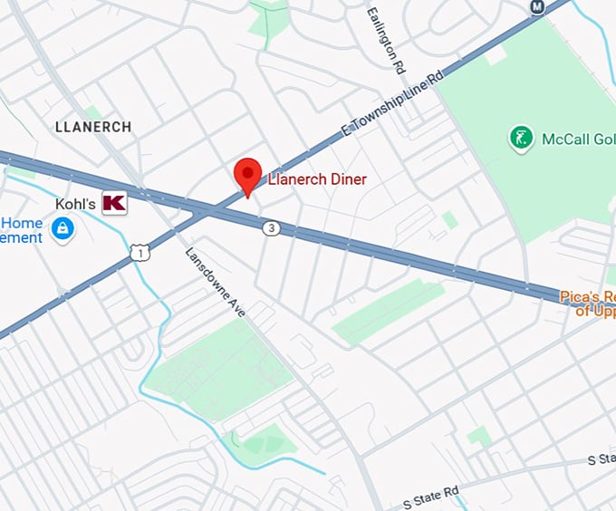 16. llanerch diner map