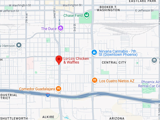 16. lo lo's chicken & waffles map