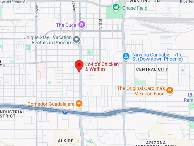 16. lo lo's chicken & waffles map