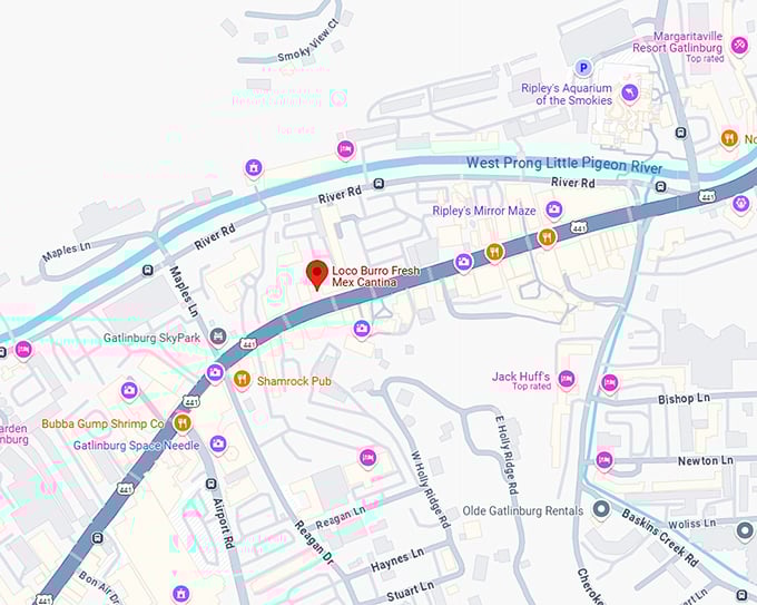 16. loco burro fresh mex cantina map