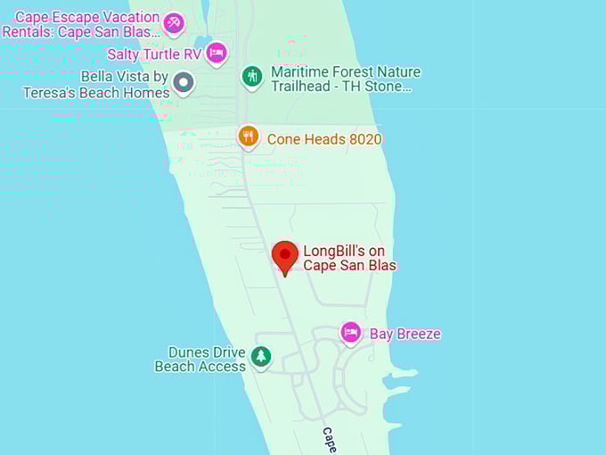 16. longbill’s on cape san blas map