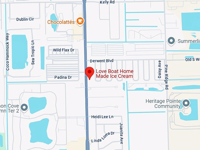 16. love boat home made ice cream (16475 san carlos blvd) map