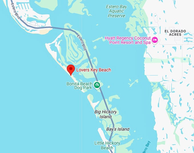 16. lovers key beach map